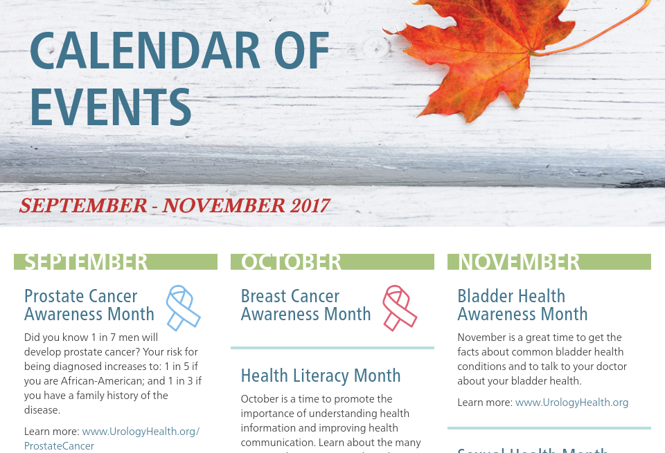 Calendar - Fall 2017