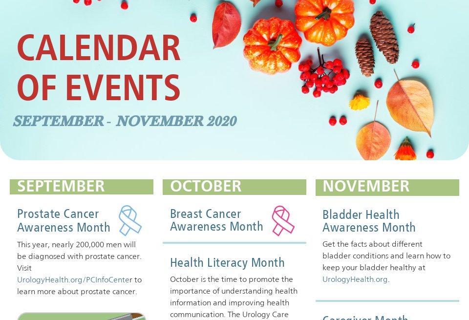 Calendar - Fall 2020