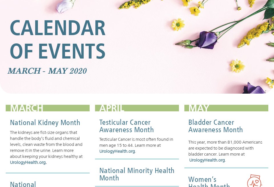 Calendar - Spring 2020